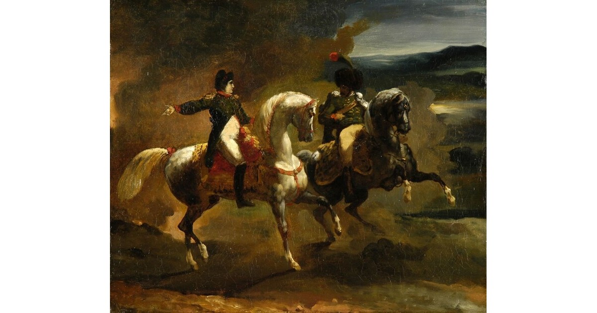 Napoléon donnant un ordre à un officier supérieur des Guides, GÉRICAULT ...