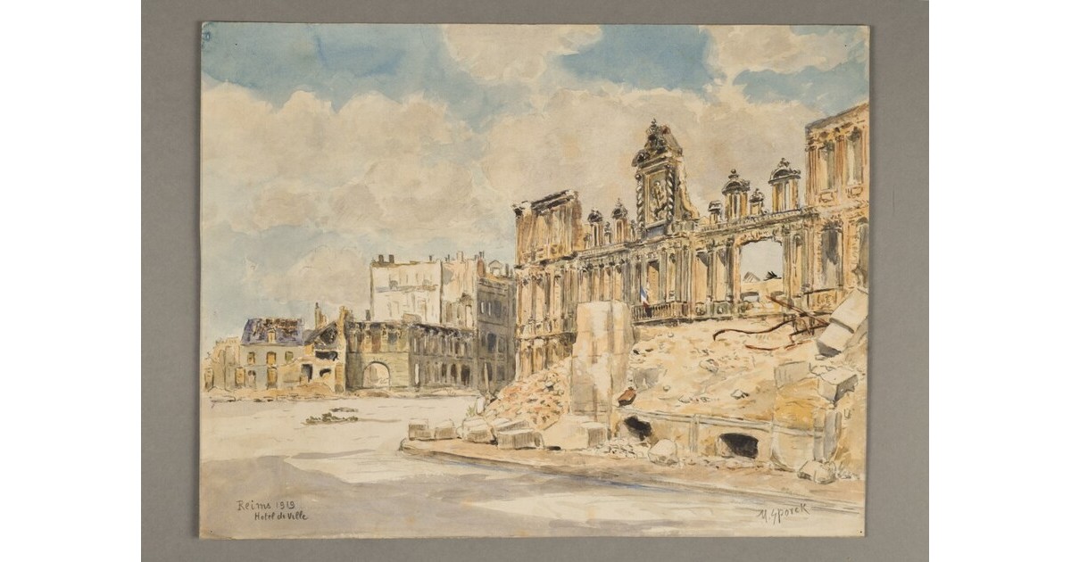 L’Hôtel-de-Ville de Reims en ruines, SPORCK - Portail officiel des ...