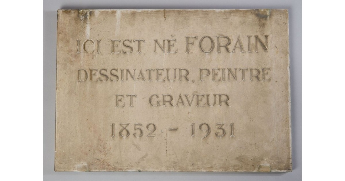 Plaque de la maison natale de Jean-Louis Forain, ANONYME FRANCAIS 20ème ...