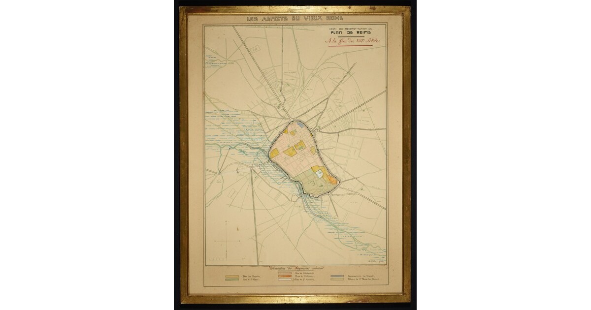 Plan topographique de Reims -à la fin du XVIe siècle, KALAS - Portail ...