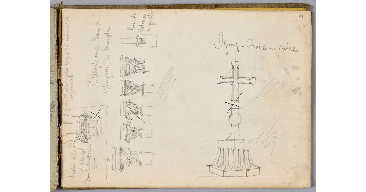 Cul-de-lampe à Nesles-le-Repons, Chapiteaux dans la chapelle du temple ...