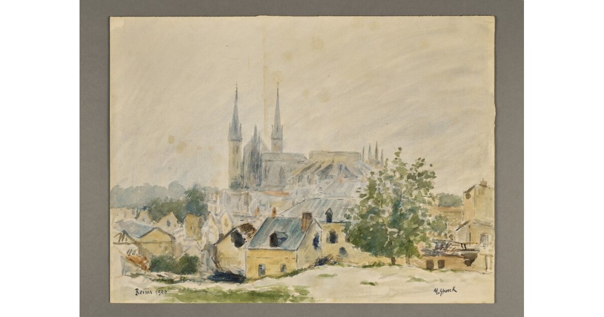Vue de la basilique Saint-Remi et du quartier prise du Sud-Est, SPORCK ...