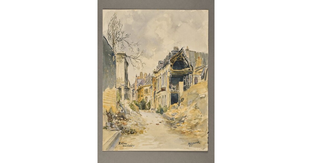 Rue Cotta à Reims en ruines, SPORCK - Portail officiel des Musées de Reims