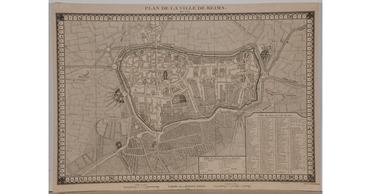 Plan de la ville de Reims en 1775, ARRIVET - Portail officiel des ...