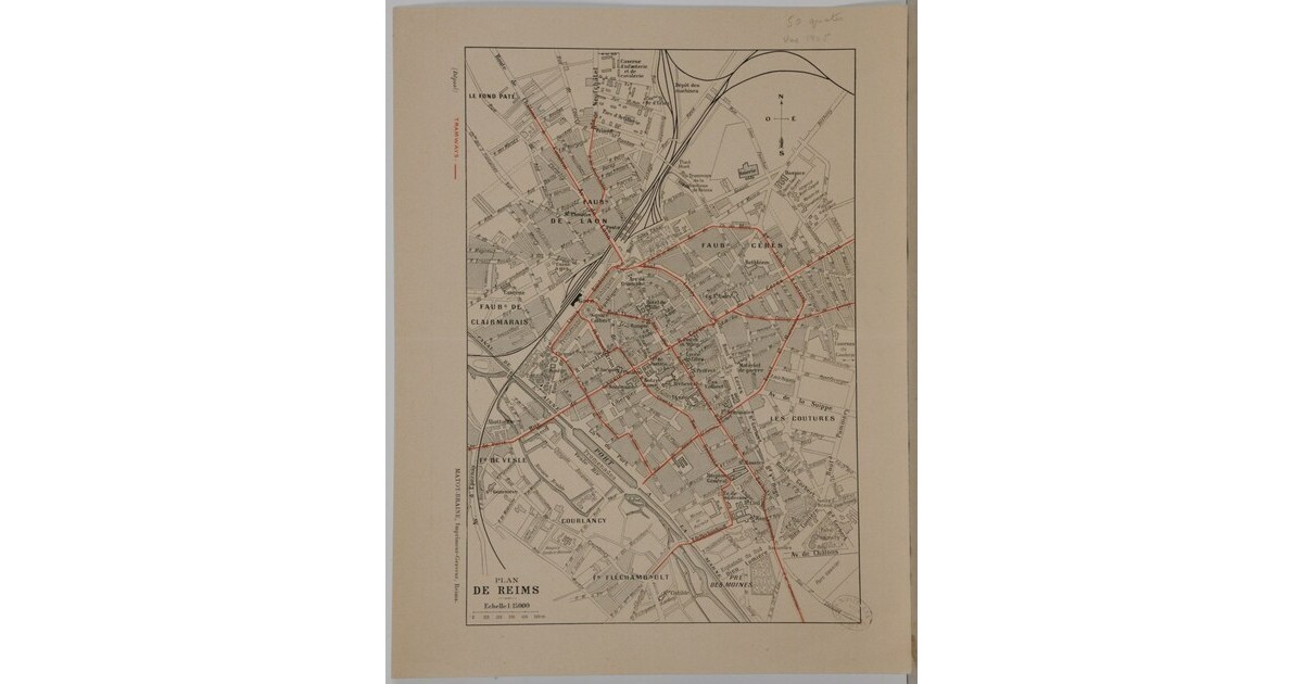 Plan de Reims en 1775, MATOT-BRAINE - Portail officiel des Musées de Reims