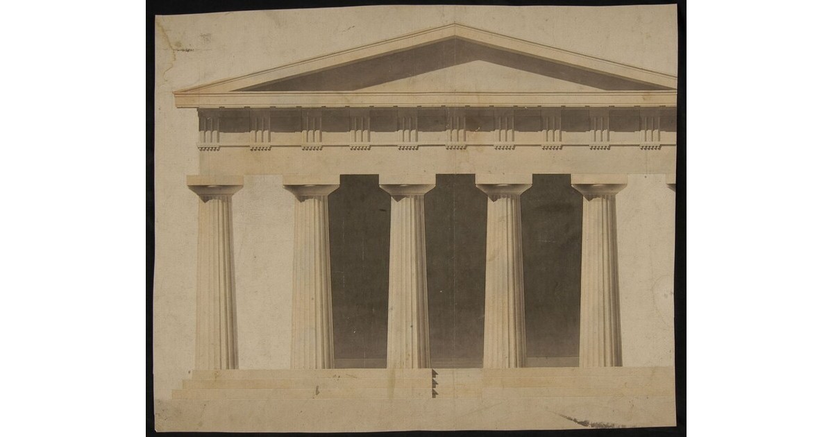 Façade d’un temple d’ordre dorique, ANONYME - Portail officiel des ...