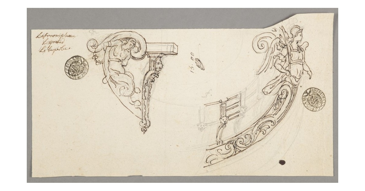 La poupe et la proue des bateaux "Prompt" "Grand" "Superbe", ANONYME ...