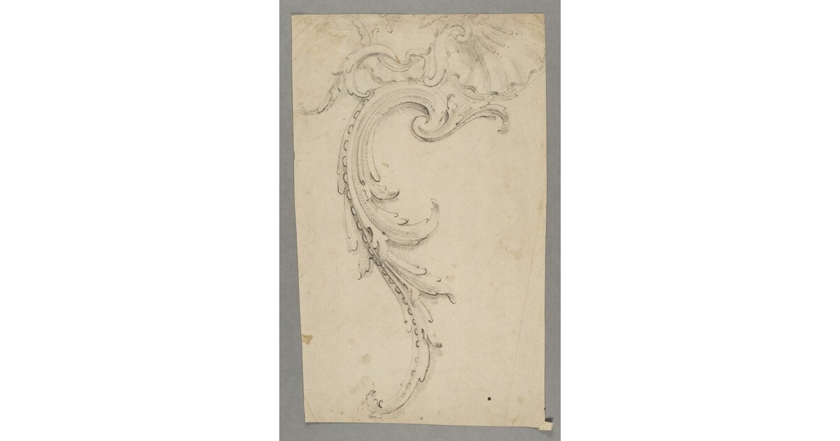 Étude de motif décoratif de style rocaille (recto) ; Étude pour un ...