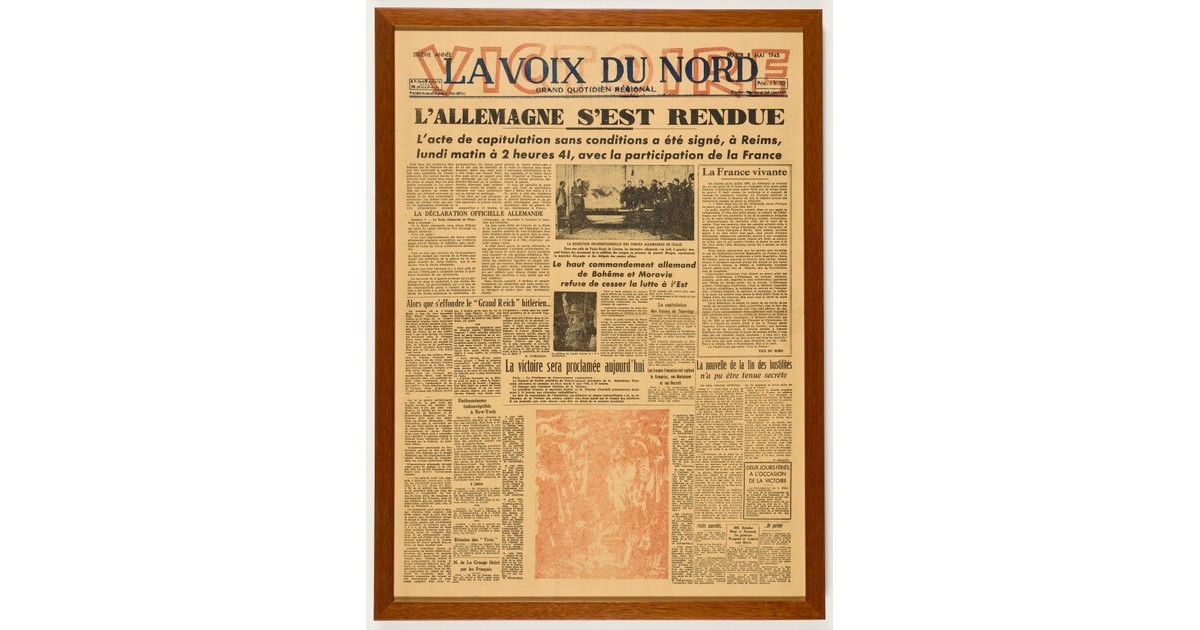 Exemplaire de la Voix du Nord, 8 mai 1945, SAIRAISON - Portail officiel des Musées de Reims