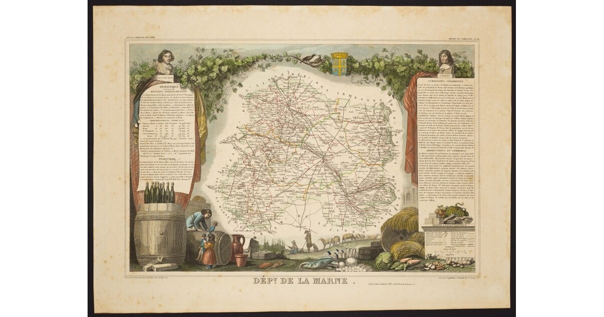Carte du département de la Marne, LEVASSEUR - Portail officiel des ...